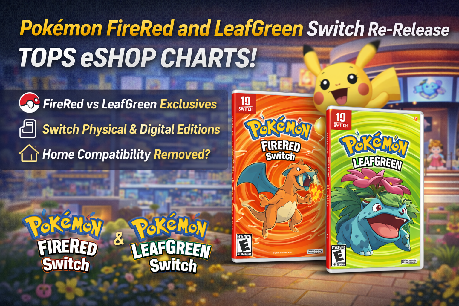 Pokémon FireRed Switch Re-Release Tops eShop Charts – Home ...